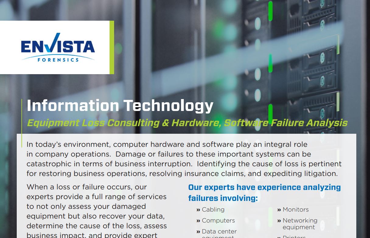 Information Technology Equipment Failure Analysis | Envista Forensics